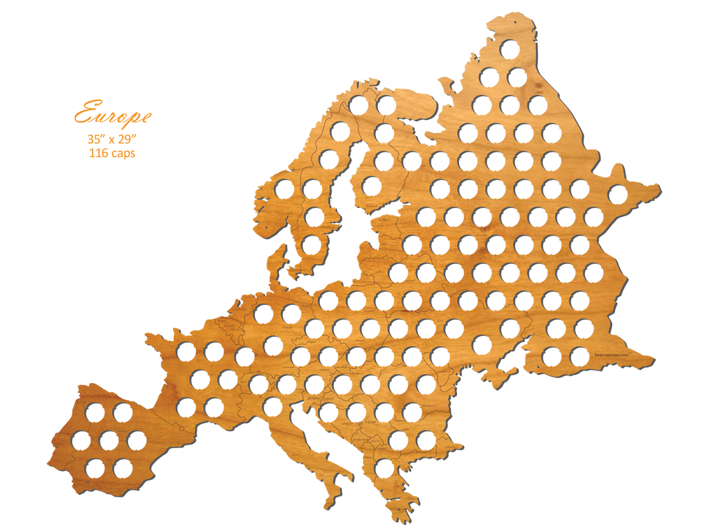 Europe Beer Cap Map – Beer Cap Maps