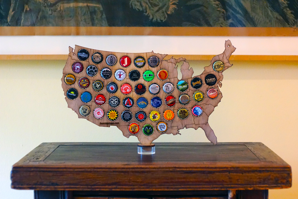 USA Desktop Beer Cap Map – Beer Cap Maps